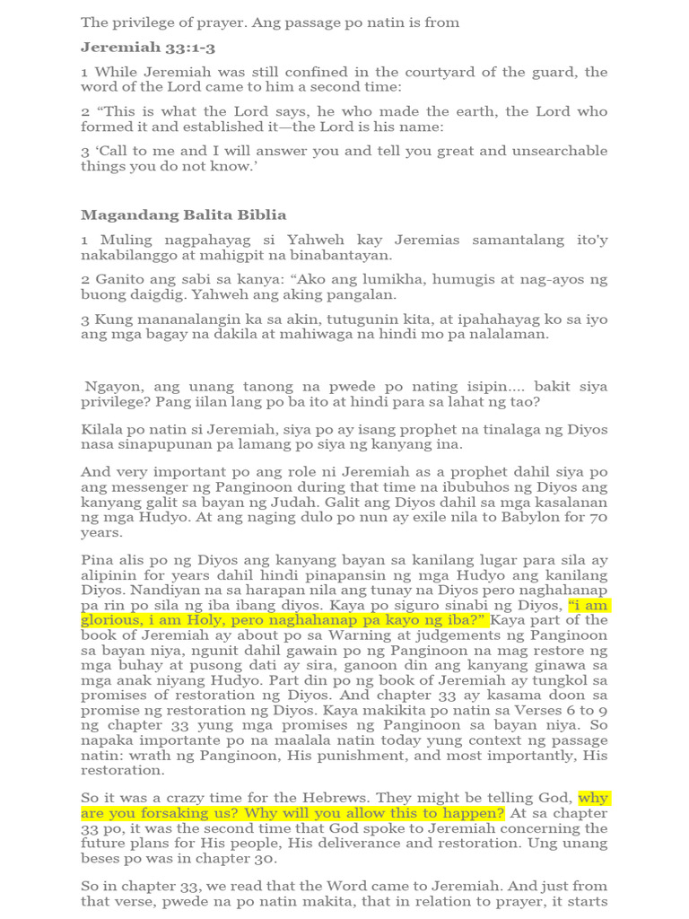 Privilege of Prayer | PDF