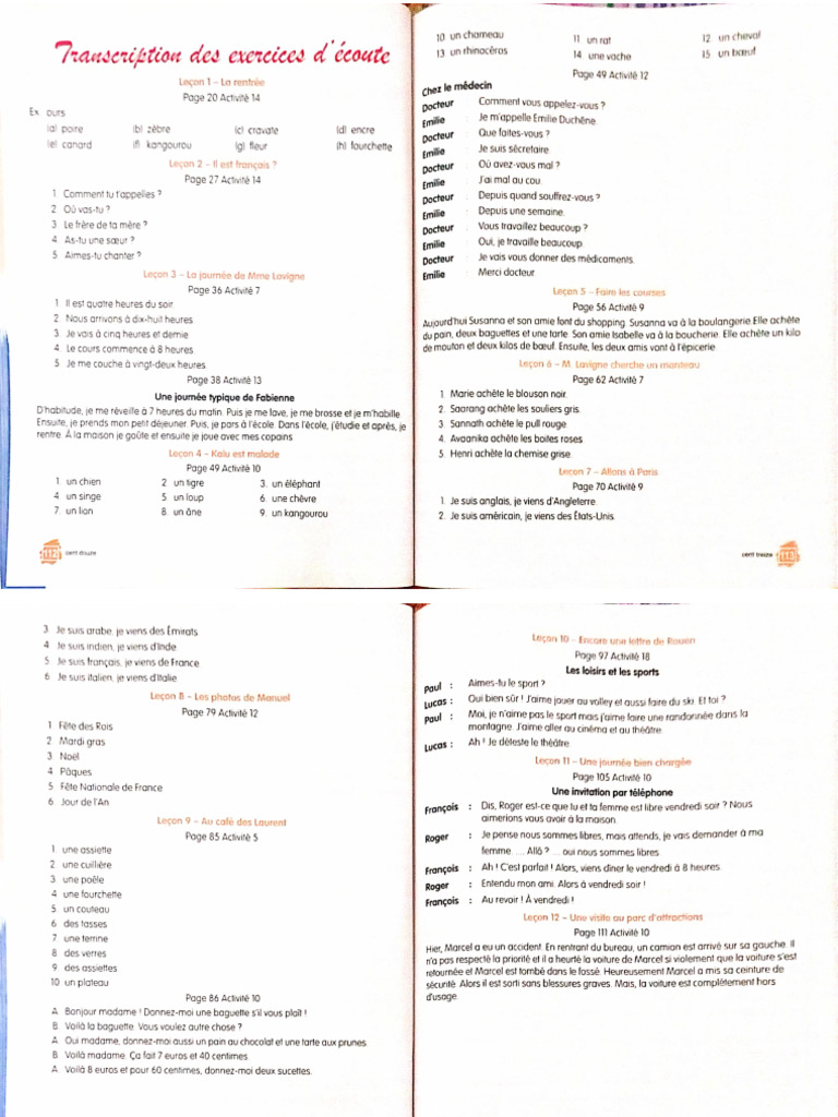 Apprenons Book - Vocabulary | PDF