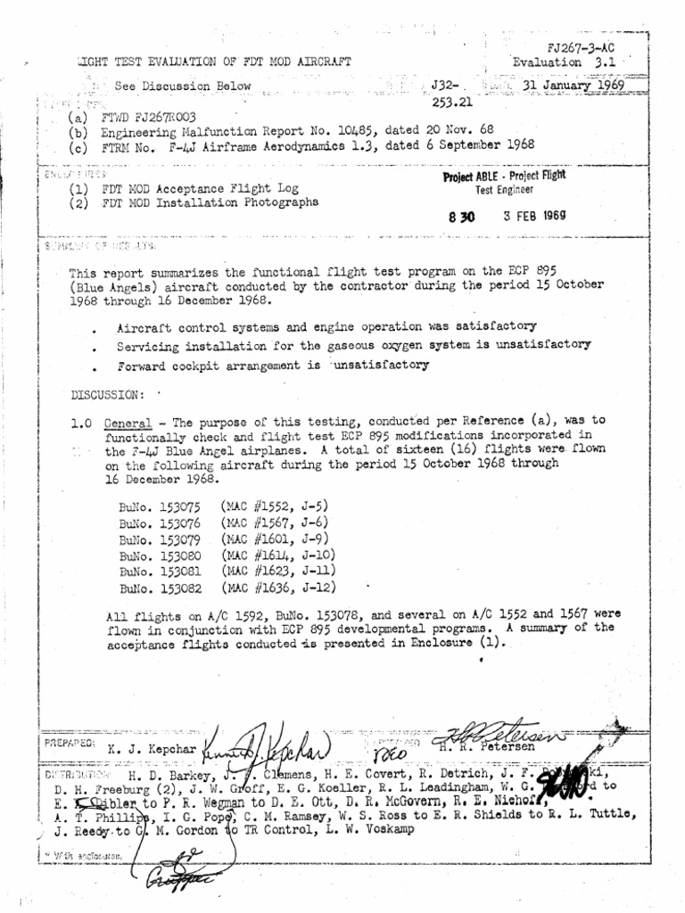 F-4 Blue Angel Configuration Flight Test Report | PDF