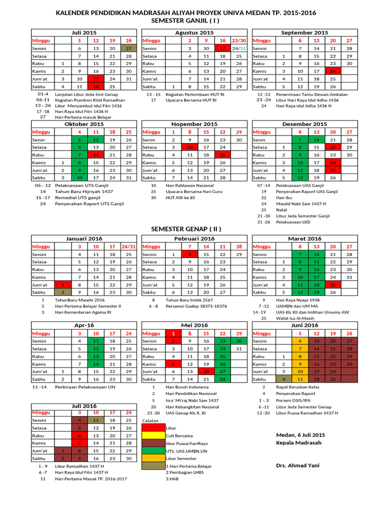 Kelender Pendidikan 2015 | PDF