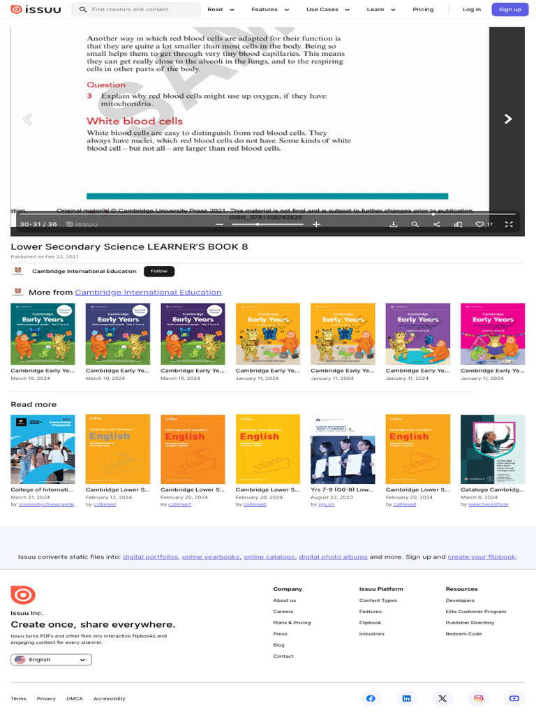Lower Secondary Science LEARNER's BOOK 8 by Cambridge International ...