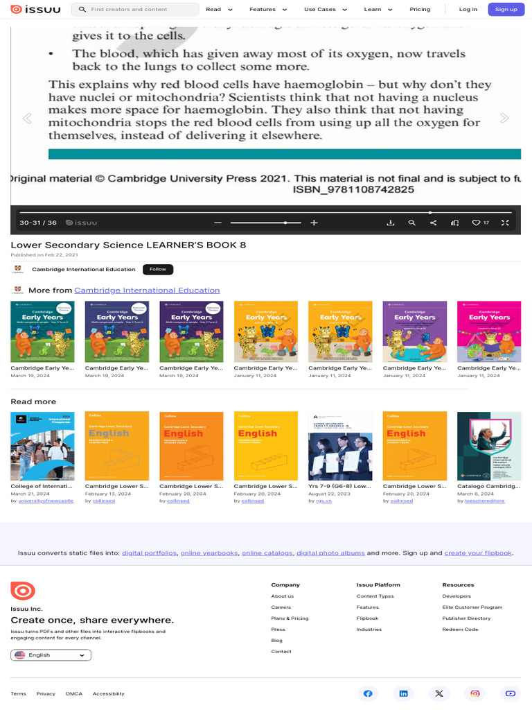 Lower Secondary Science LEARNER's BOOK 8 by Cambridge International ...