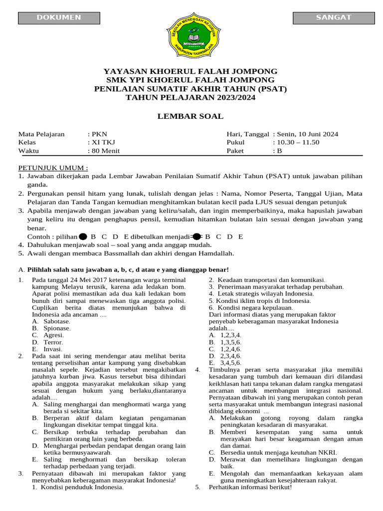 PKN Xi Paket B | PDF