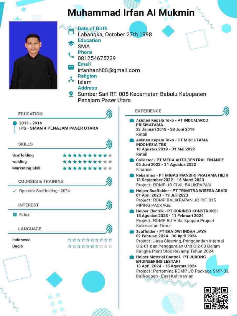 CV - Muhammad Irfan Al Mukmin | PDF