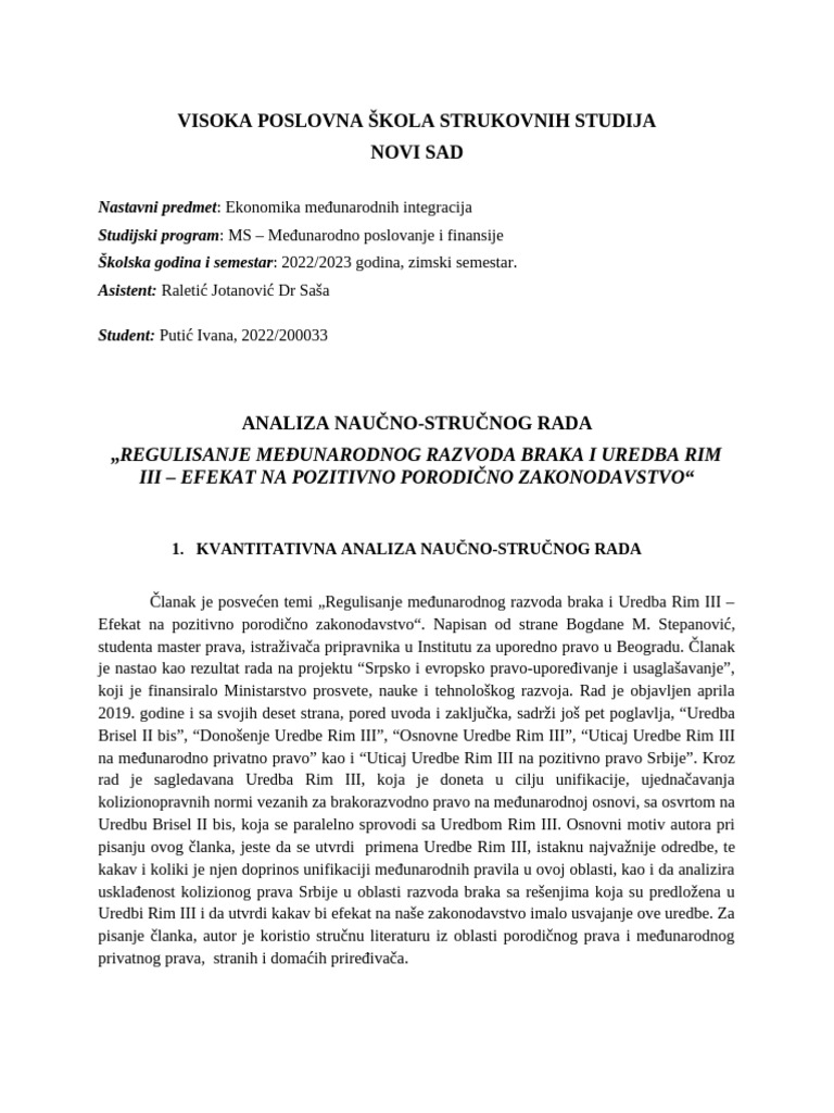 Uredba Rim III | PDF