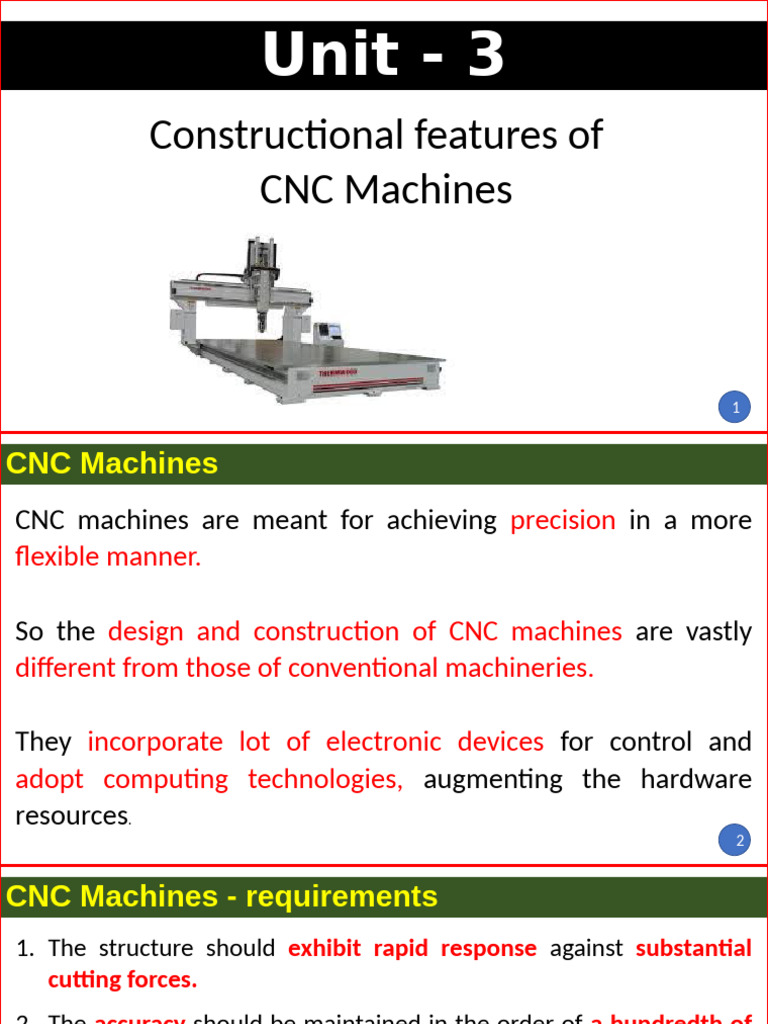 Unit-3 Constructional Features of CNC Machines | PDF