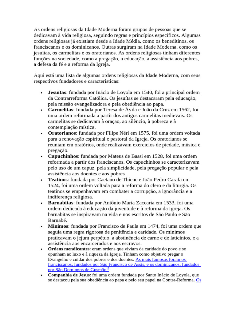 As Ordens Religiosas Da Idade Moderna | PDF