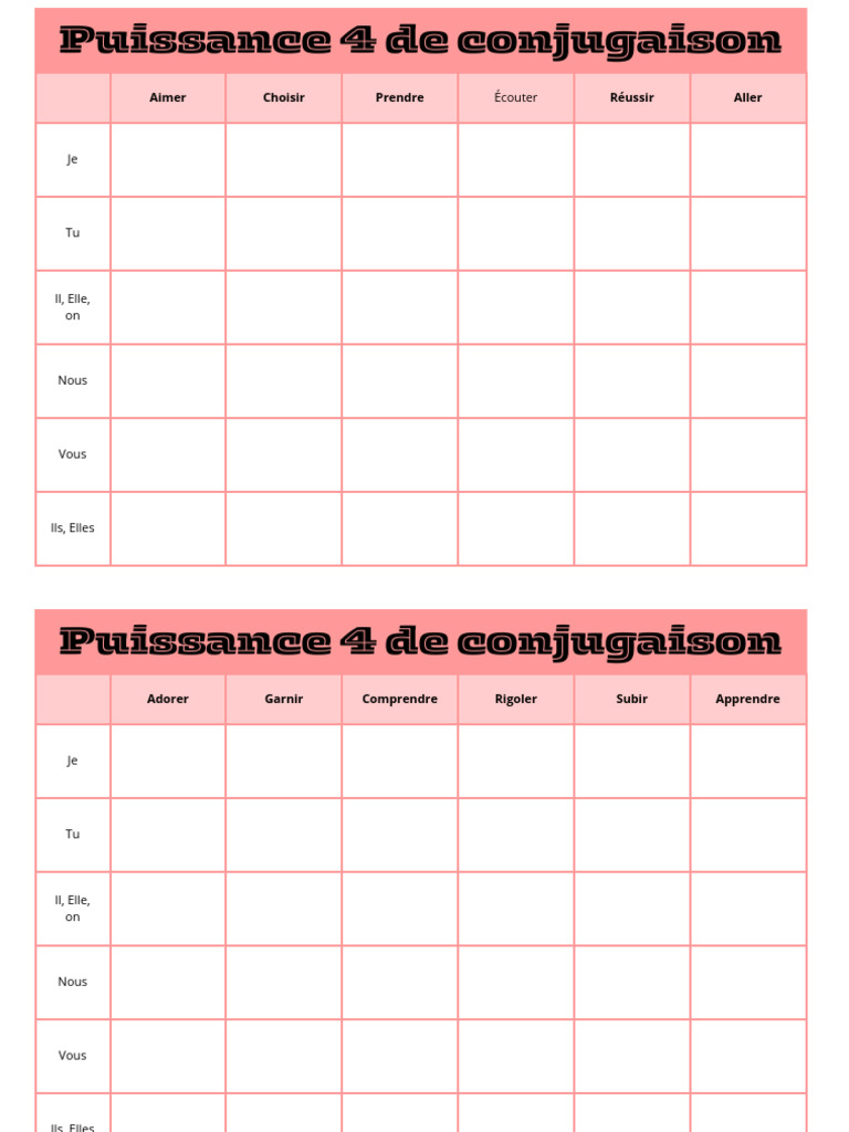 Puissance 4 de Conjugaison | PDF