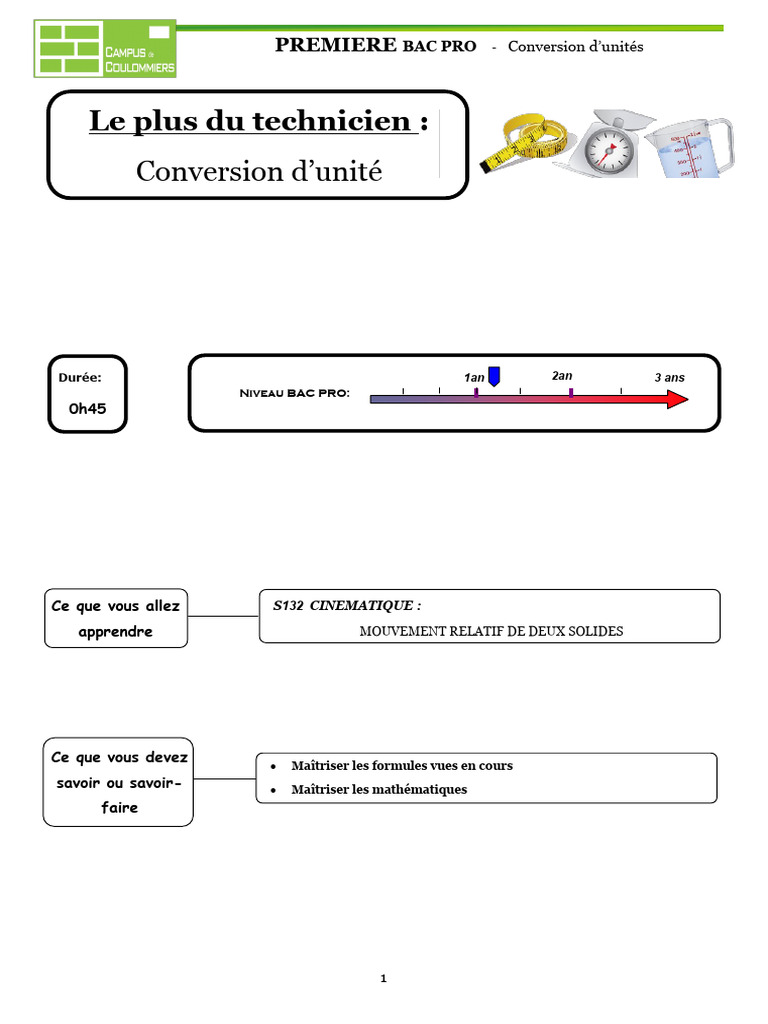 Le Plus Du Technicien - Conversion Dunité | PDF