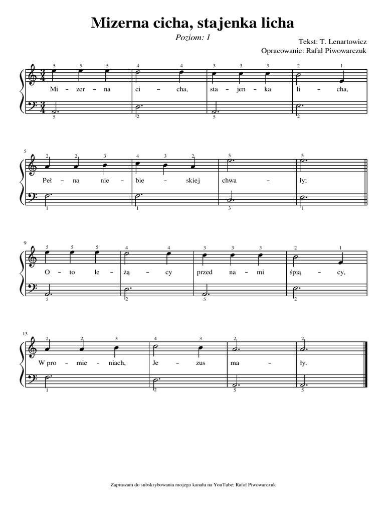 Część 4, Lekcja 1 - Mizerna, Cicha, Stajenka Licha - Poziom 1 | PDF