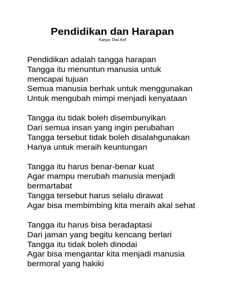 Pendidikan Dan Harapan | PDF