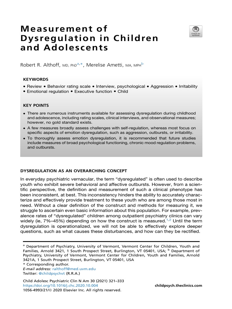 Measurement of Emotion Dysregulation | PDF
