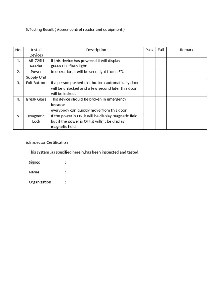 Access Control Testing Form 1.1 | PDF | Science & Mathematics | Computers