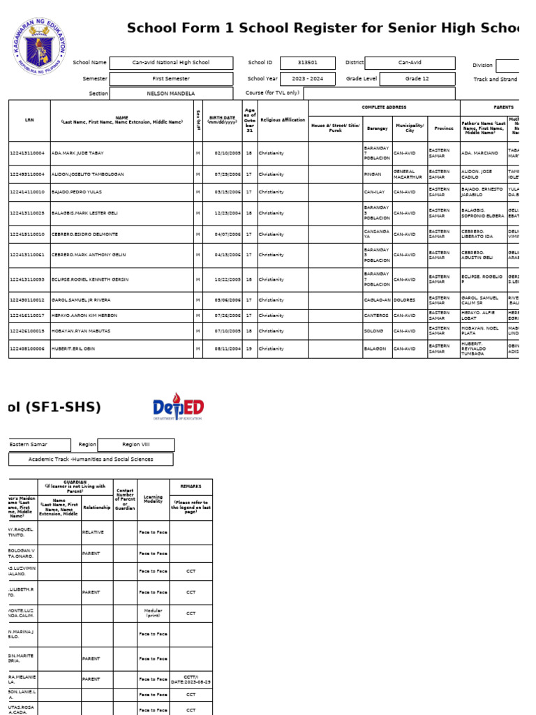 School Form 1 (SF 1) 3 | PDF