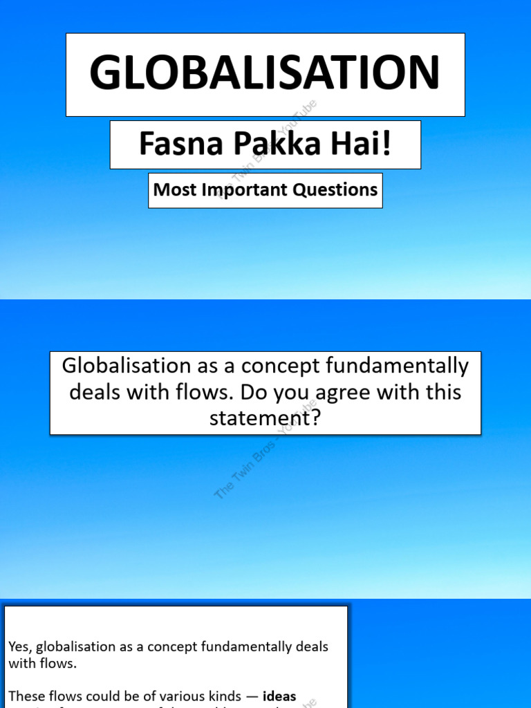 GLOBALISATION Class 12 Ncert Based | PDF | Globalization | Poverty