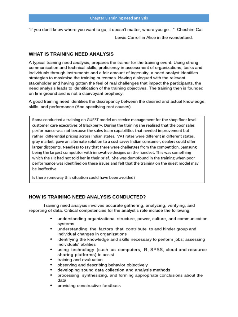 Chapter 3 Training Need ANalysis 1 | PDF