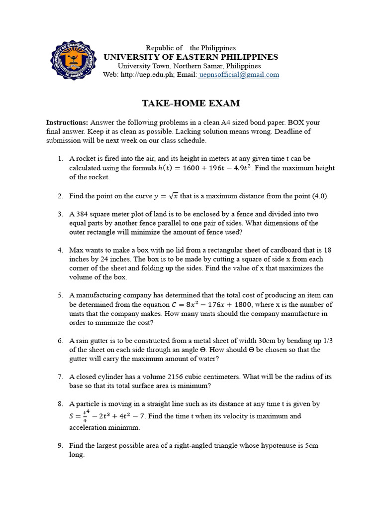 TAKE-HOME-EXAM (1) | PDF
