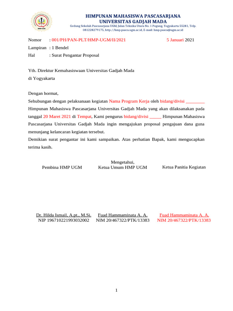 A. FORMAT PROPOSAL DITMAWA TTD BU HILDA 2021 | PDF