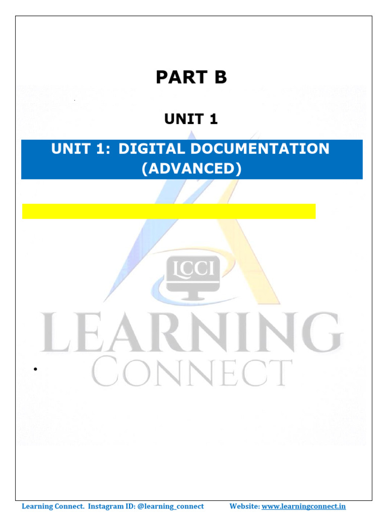Unit 1 Digital Documentation Class PART B | PDF