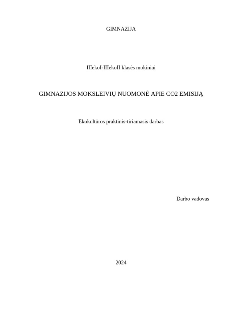 Tiriamasis Darbas. (Eko) 01 | PDF