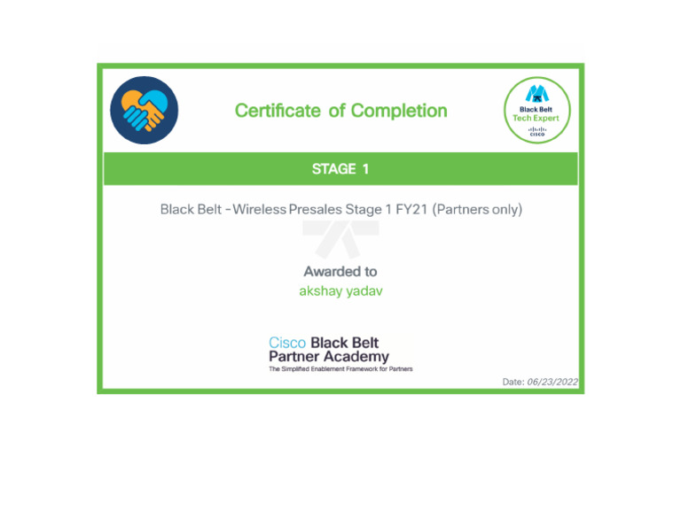 Certificate - Stage 1 | PDF