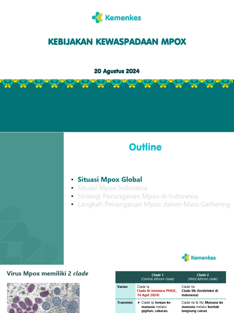 Kebijakan Mpox - Sosialisasi Tata Laksana Mpox Bali - Dr. Chita Septiawati, MKM | PDF