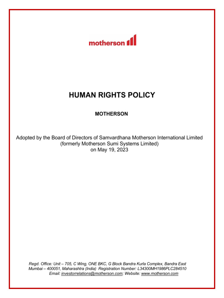 Human Rights Policy | PDF