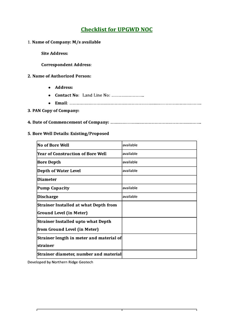 Checklist UPGWD | PDF