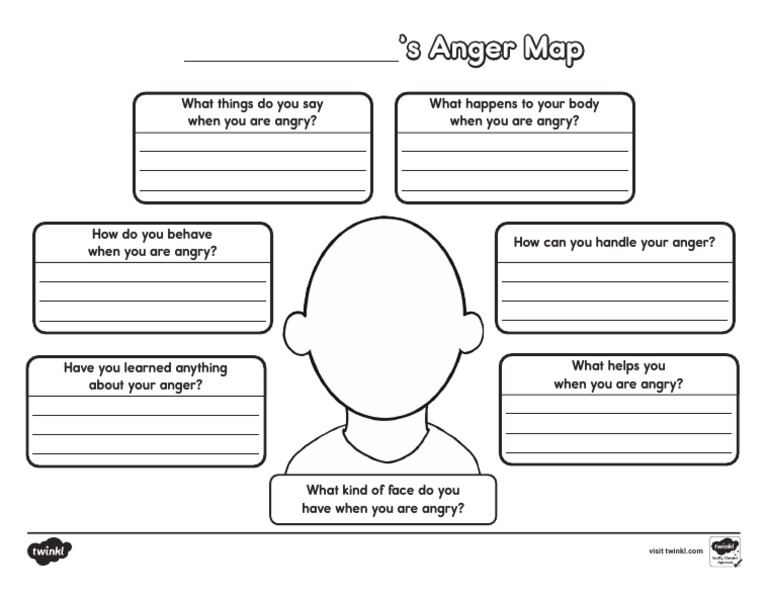 Black and White Anger Map Activity Sheet | PDF