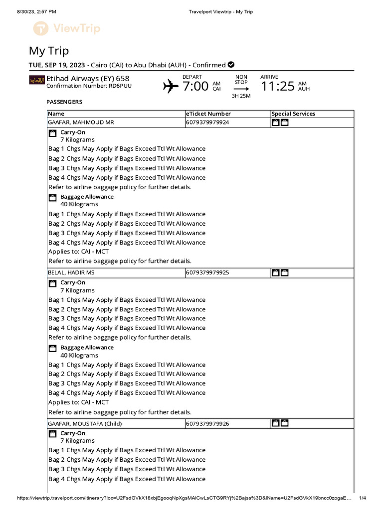 Travelport Viewtrip - My Trip | PDF