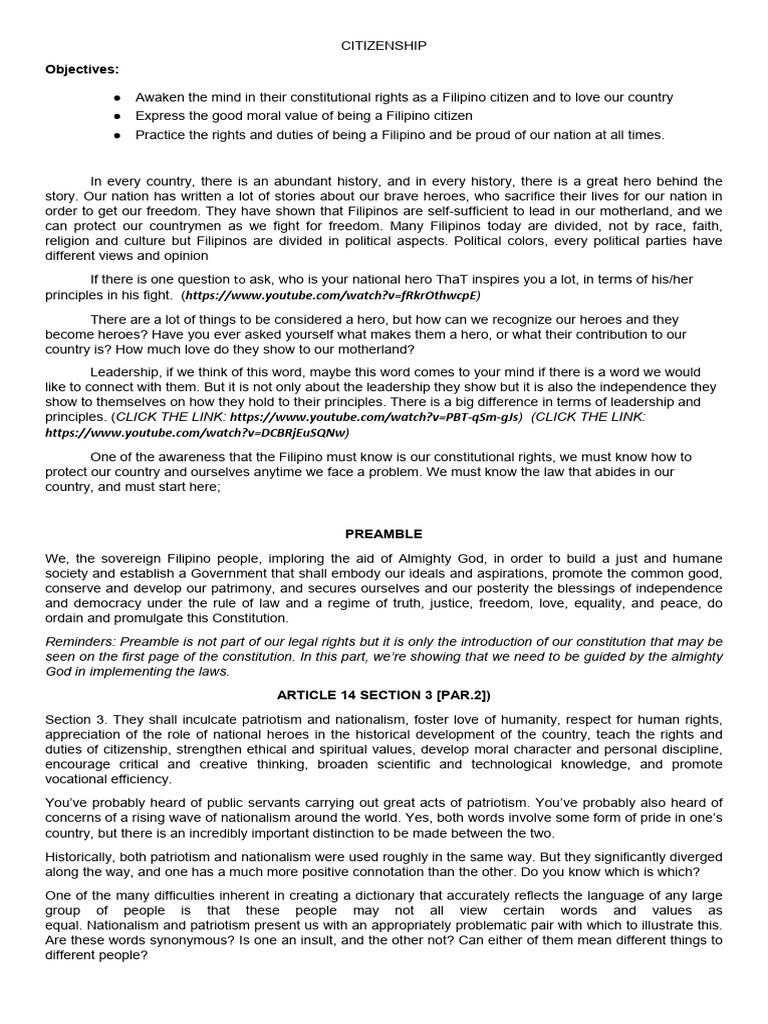 Citizenship Handouts | PDF