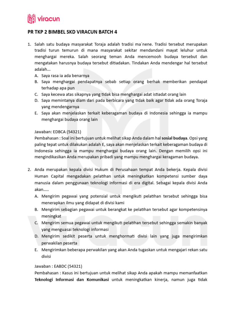 PR TKP 2 (Pembahasan) | PDF