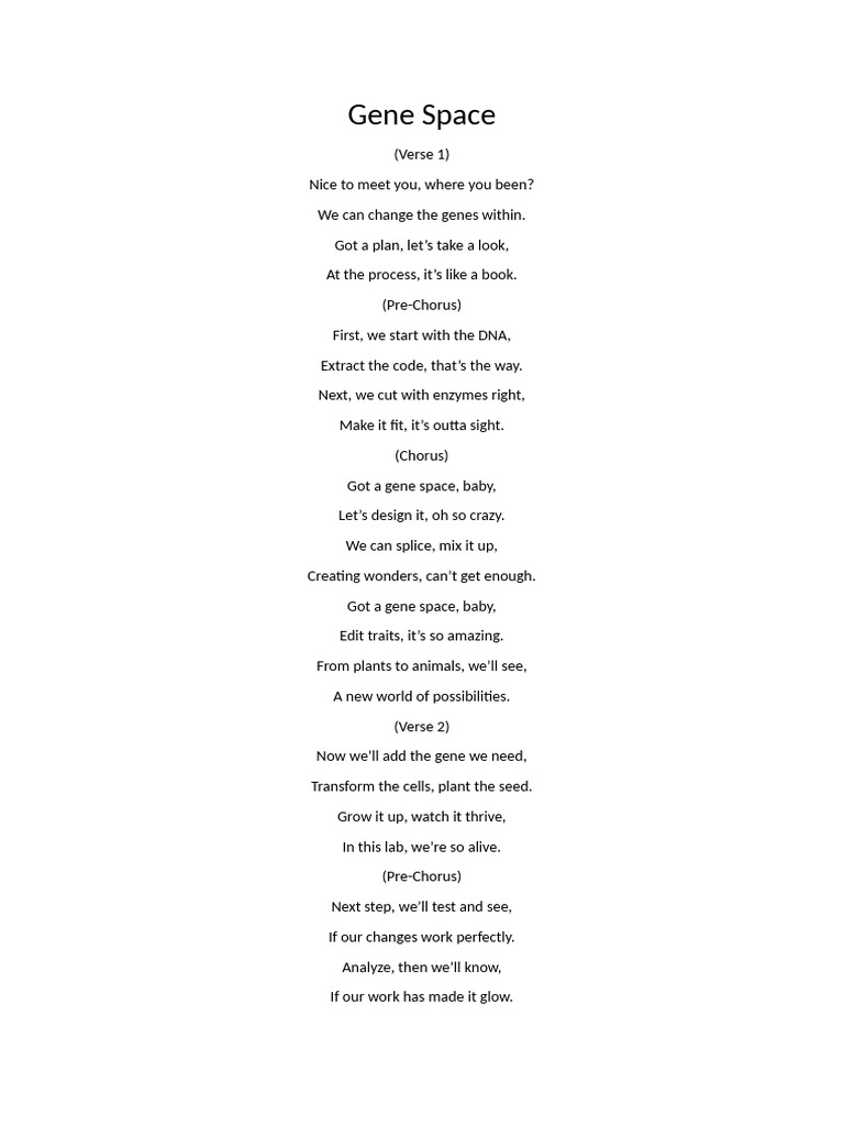 Genetic Engineering Song | PDF