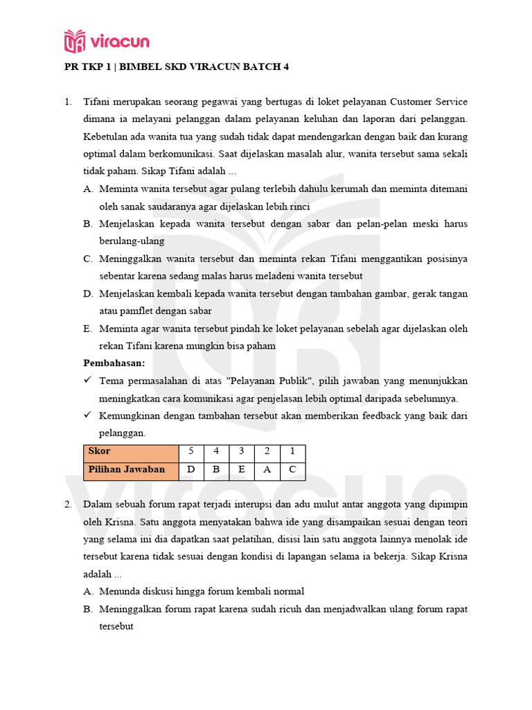 PR TKP 1 (Pembahasan) | PDF