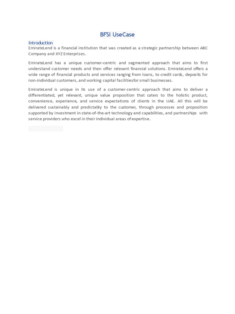 BFSI-Use Case 2 | PDF