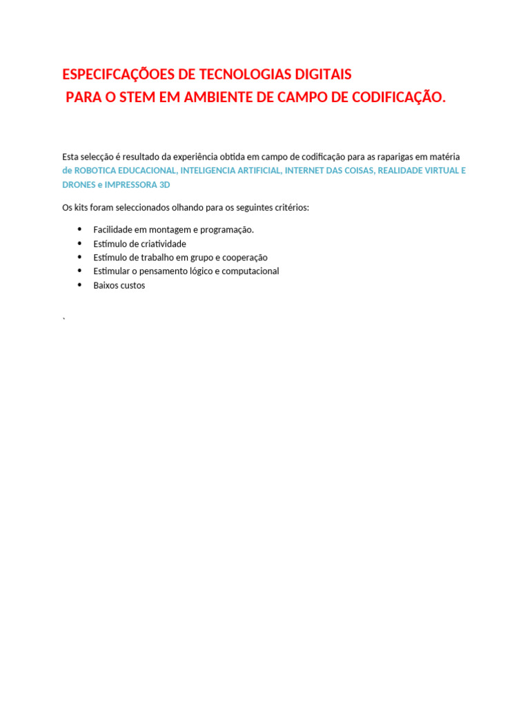 Material Para Campo de Codificacao Selecionado | PDF