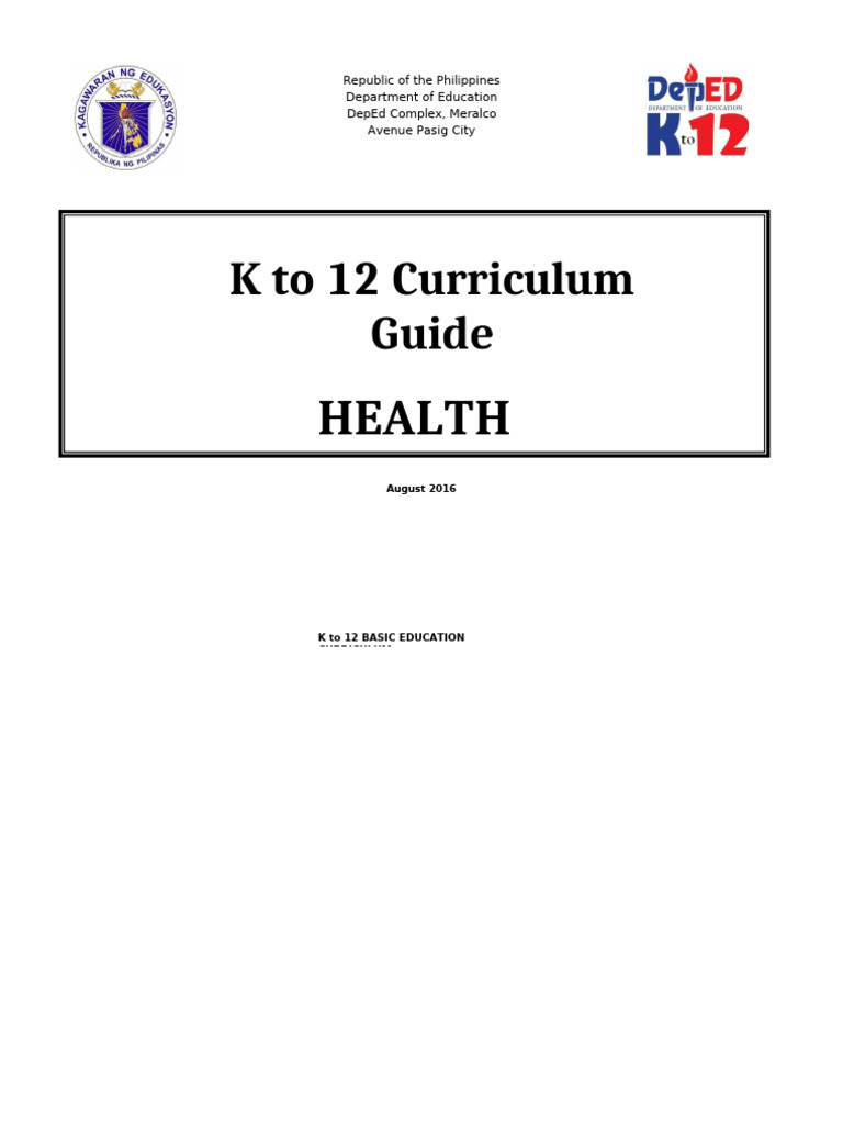 Grade 8 Health Curriculum Guide | PDF | Curriculum | Learning