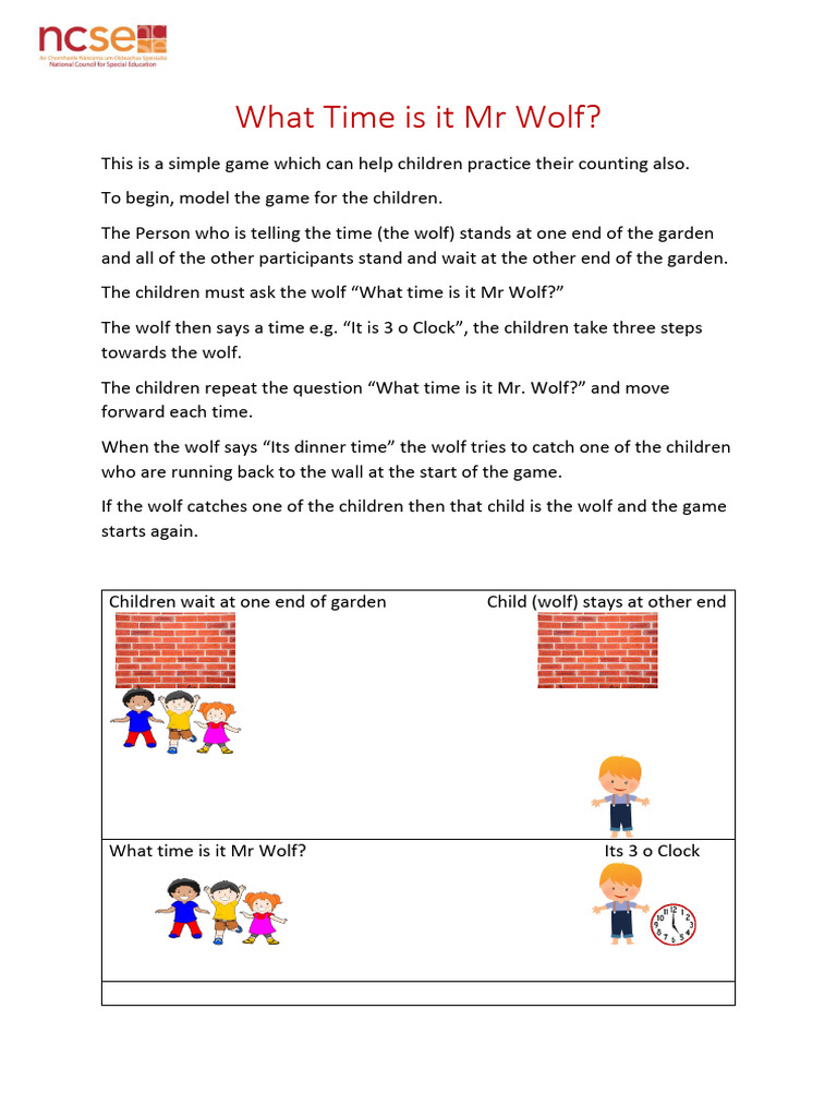 What Time Is It MR Wolf | PDF | Language Arts & Discipline