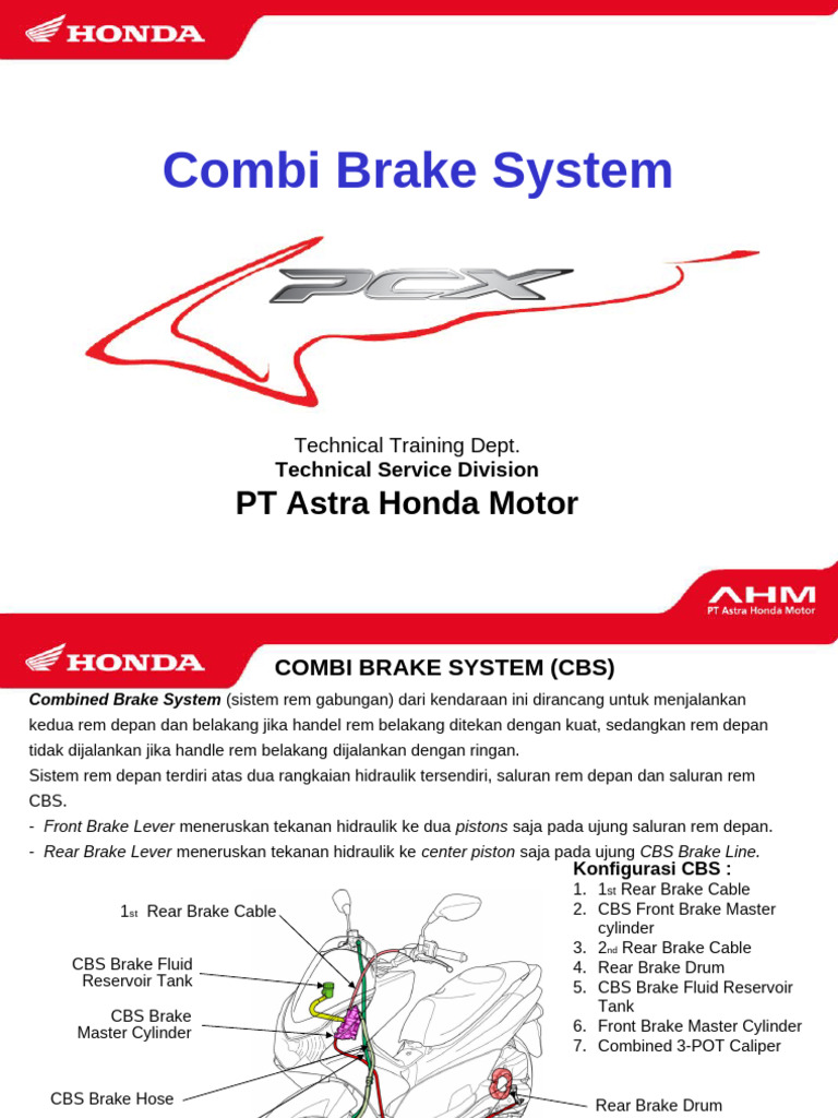 Honda - CBS System PCX | PDF | Brake | Mechanical Engineering