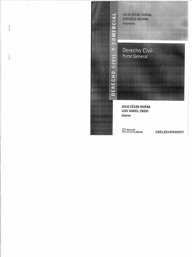 Derecho Civil Parte General - Manual de Cesar Rivera | PDF