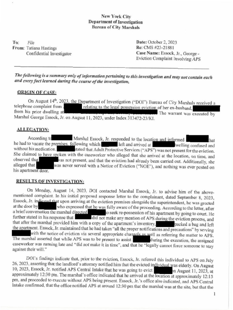 Essock Jr. Closing Memo, 10-2-2023 - Redacted | PDF