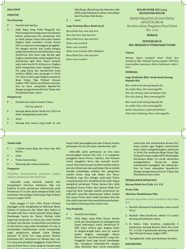 Lembar Remaja BKS 2024 Pertemuan 4 | PDF