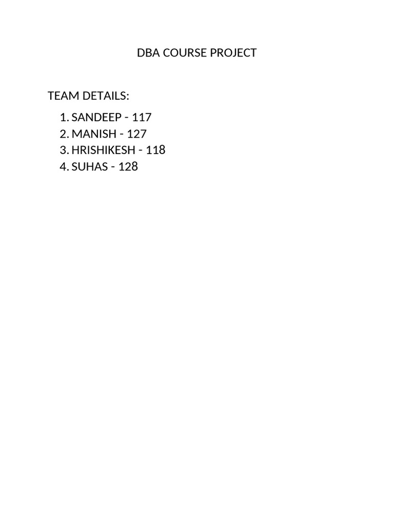 Dba Course Project | PDF