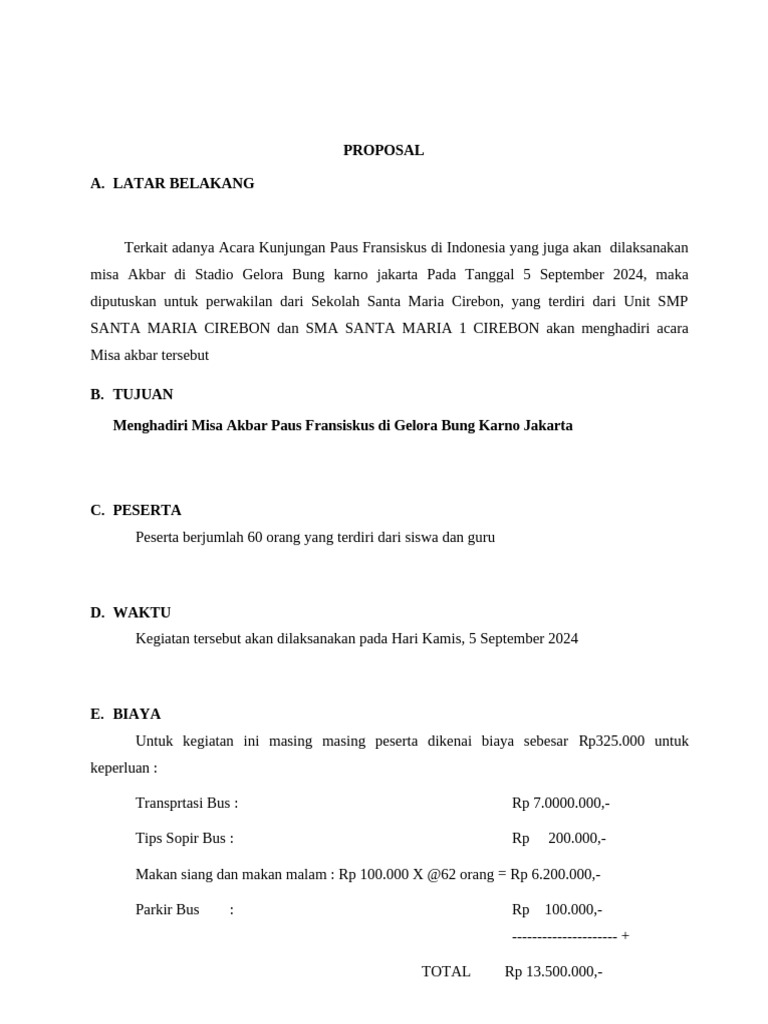 Proposal Study Tour | PDF