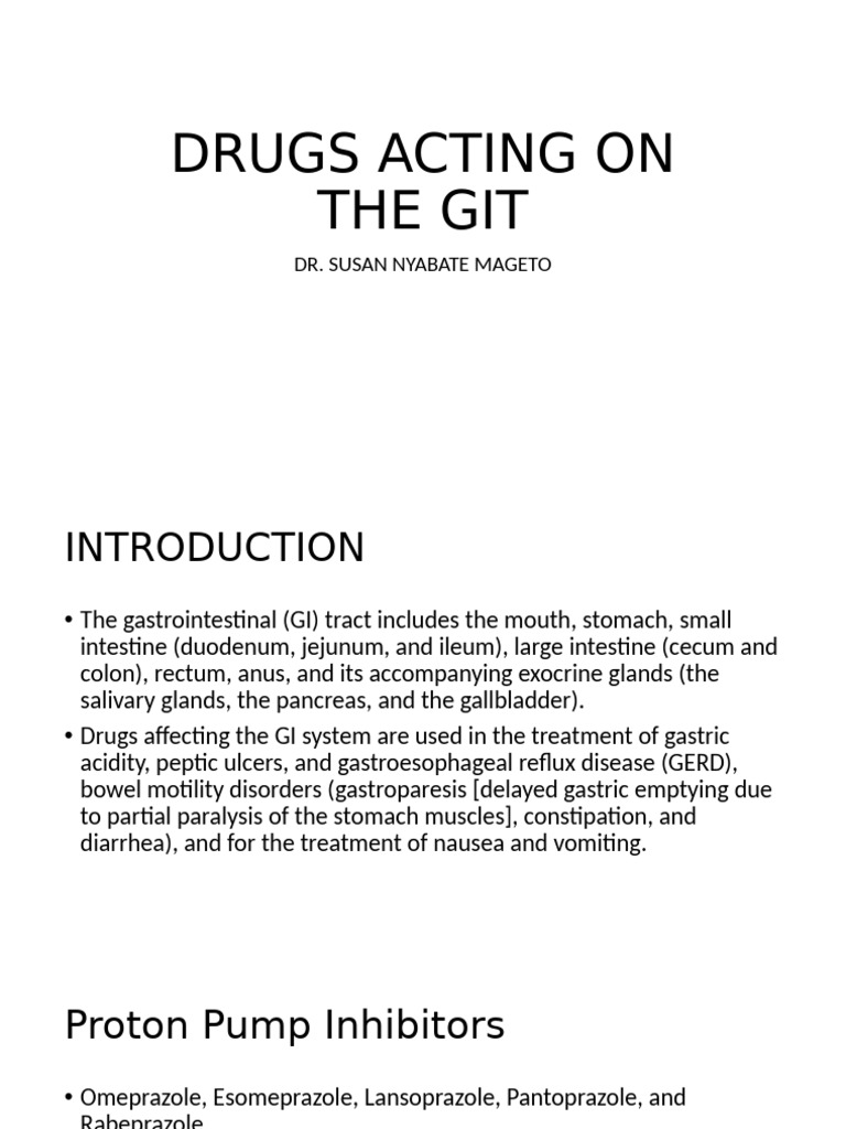 Drugs Acting On The Git | PDF