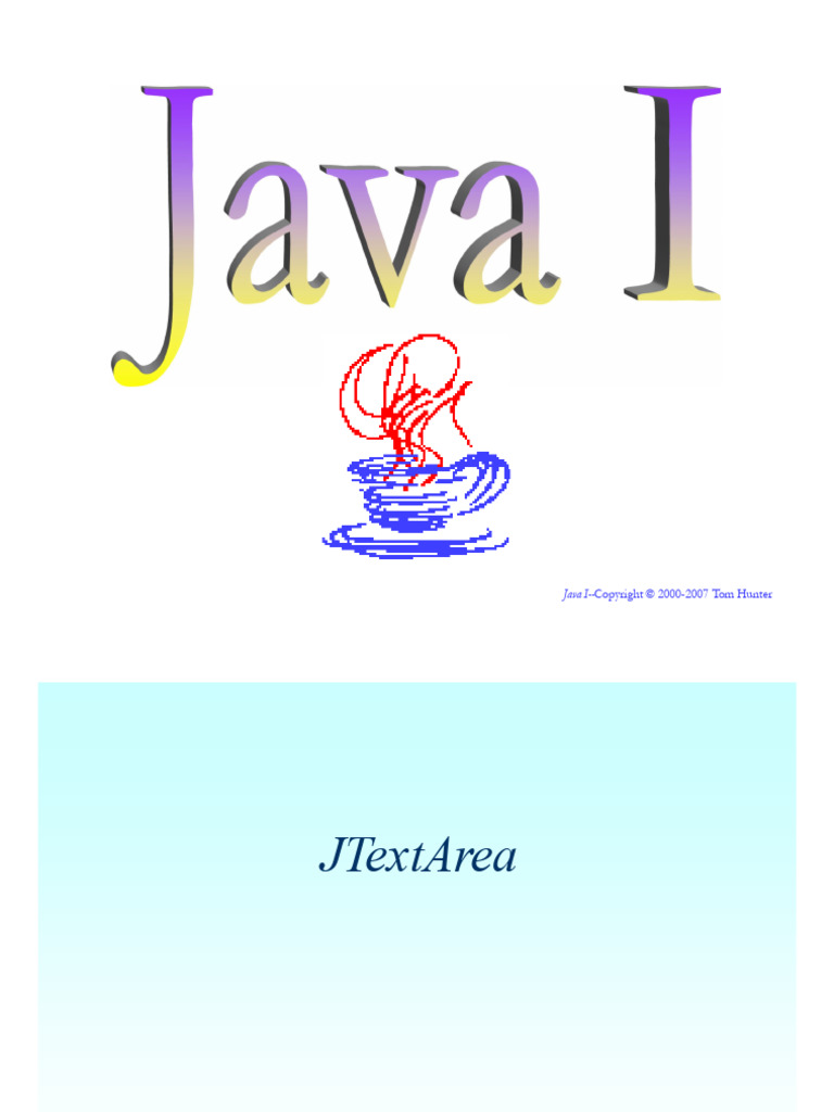 Week 11 JTextArea Object Oriented Programming Language | PDF