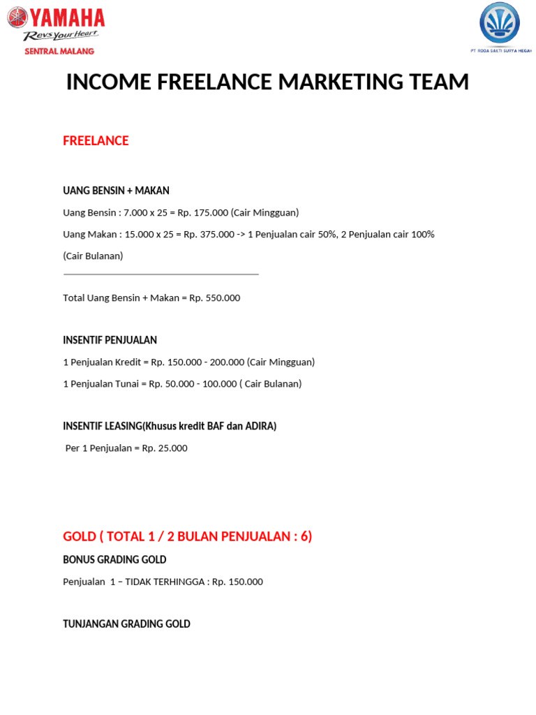 Income Marketing Team-1 | PDF