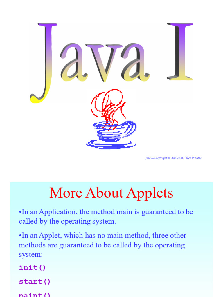 Week 8 More About Applets Object Oriented Programming Language Pdf