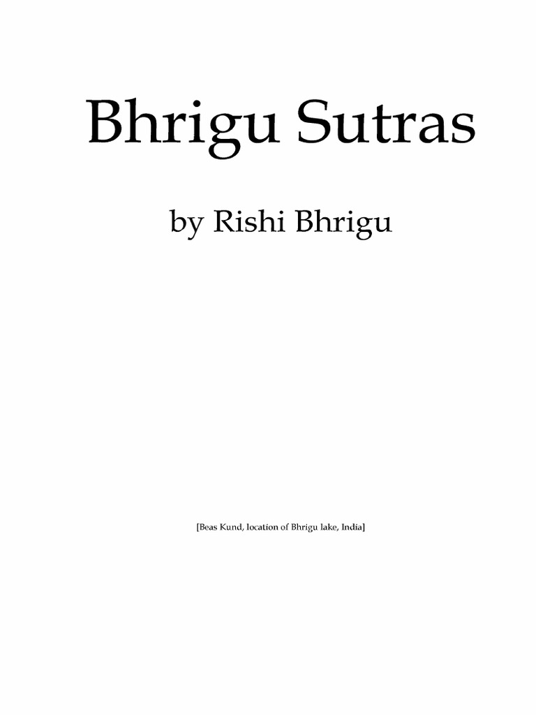 Bhrigu Sutram | PDF