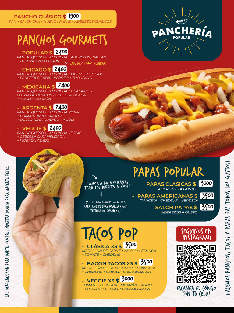 Carta PANCHERIA POPULAR IG | PDF | Pancho | Condimentos